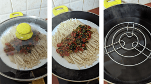 פטריות אנוקי מאודות ברוטב שום – Suàn róng jīnzhēngū – מכופפת מקלות