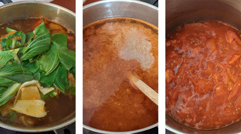 מרק נטיפי בצק סיני – Miàn gēda tāng – מכופפת מקלות