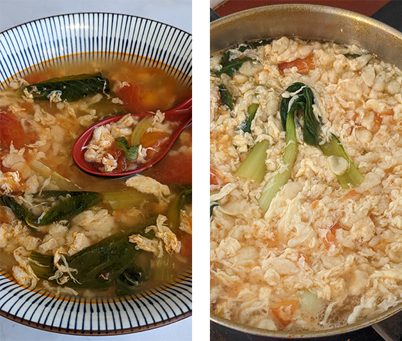 מרק נטיפי בצק סיני – Miàn gēda tāng – מכופפת מקלות