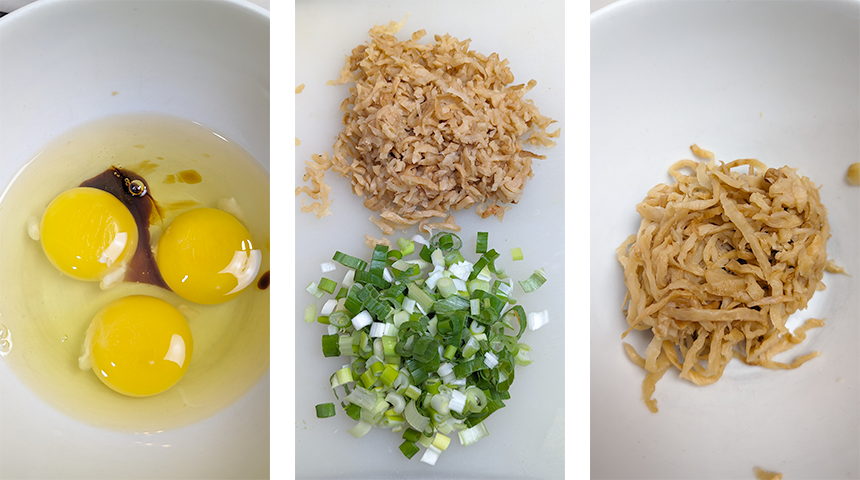 חביתה עם צנון מומלח – Cai pu dan – מכופפת מקלות