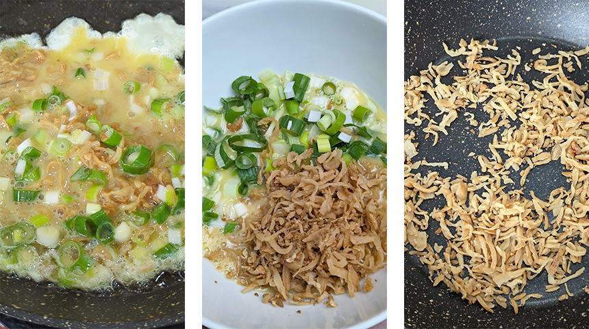 חביתה עם צנון מומלח – Cai pu dan – מכופפת מקלות